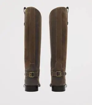 Burberry Suede Cavalier Knee-high Boots - Green
