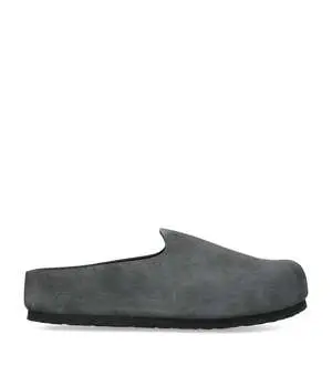 BIRKENSTOCK Suede Amsterdam Wrapped Clogs - Grey