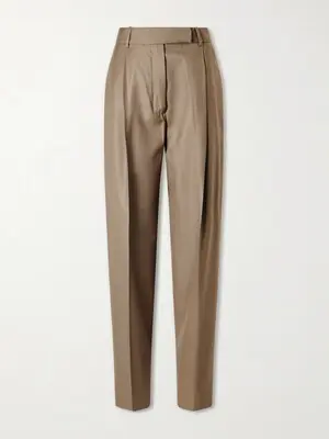RÓHE Daria Virgin Wool Tapered Pants - Brown