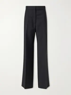 RÓHE Wool And Mohair-blend Wide-leg Pants - Black