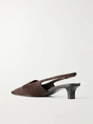 TOD'S 40 Logo-detailed Suede Pumps