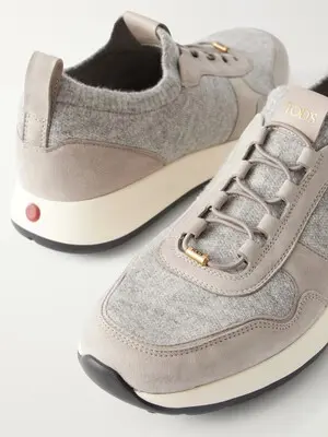 TOD'S Suede-trimmed Sneakers