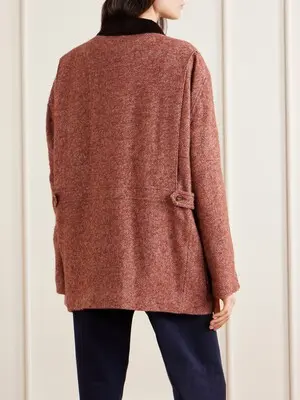 BLAZÉ MILANO Clelia Corduroy-trimmed Herringbone Jacket