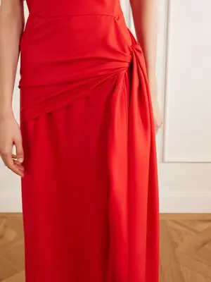 HEIRLOME Helena One-shoulder Silk-twill Maxi Dress