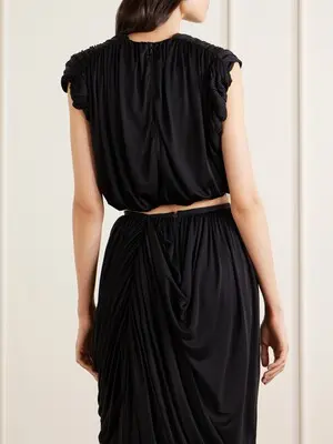 HEIRLOME Effie Gathered Silk-jersey Tank - Black