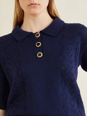 Alessandra Rich Wool Polo Shirt