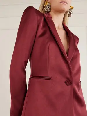 Galvan Sculpted Satin Blazer