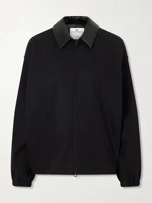 COURREGES Logo-embroidered Cotton Canvas Bomber Jacket - Black