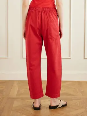 JAMIE HALLER Wide-leg Cotton Boxer Pants