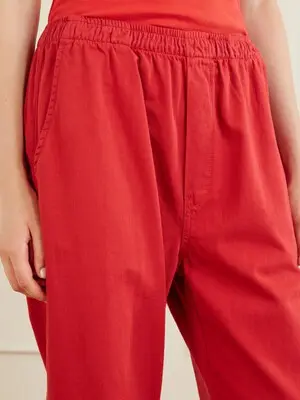 JAMIE HALLER Wide-leg Cotton Boxer Pants