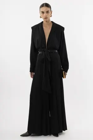 Arakii Front Tie Silk Blouse