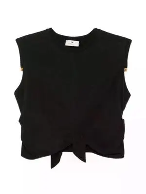 Elisabetta Franchi Knot-detail Sleeveless T-shirt - Black