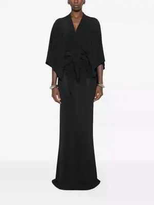 Rick Owens Knotted-waist V-neck Blouse