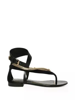LANVIN Chain-embellished Buckle-fastening Sandals - Black