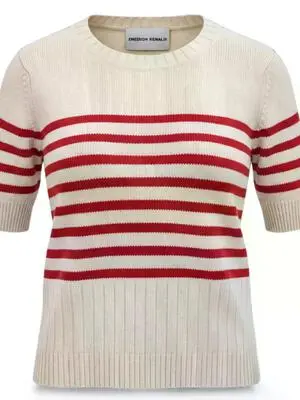 EMERSON RENALDI Striped Short-sleeve T-shirt - Neutrals