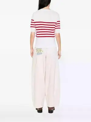 EMERSON RENALDI Striped Crew Neck Short Sleeve Knit