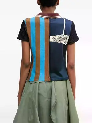 Andersson Bell Patchwork Striped Polo Shirt