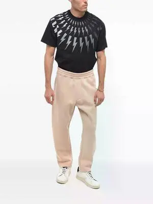 Neil Barrett Bolt-embroidered Zip-cuff Track Pants - Neutrals