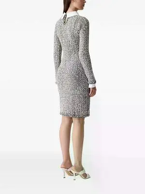 Karl Lagerfeld Textured Midi Dress With Contrast Collar