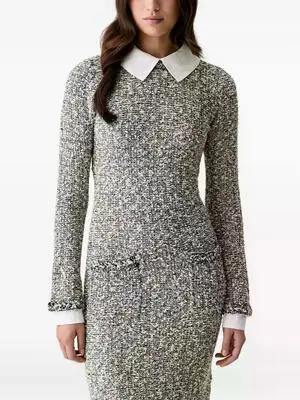 Karl Lagerfeld Textured Midi Dress With Contrast Collar