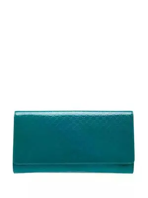 Gucci 2016-2026 Microguccissima Patent Broadway Clutch Bag - Blue
