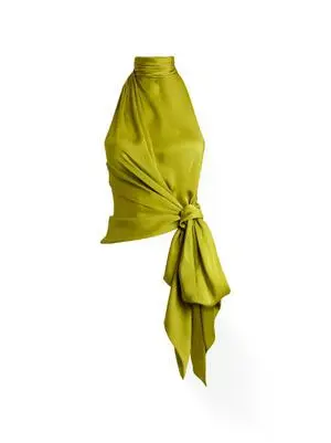 Balmain Open-back Silk Chiffon Top