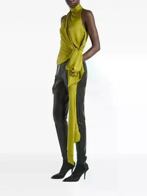 Balmain Open-back Silk Chiffon Top