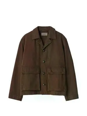 LEMAIRE Boxy Jacket In Heavy Garment-dyed Broken Twill - Brown