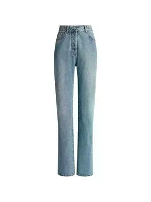 Balmain Straight-leg Faded Denim Jeans - Blue