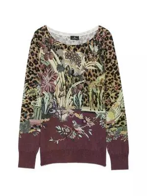 Etro Leopard-print Floral-pattern Sweater