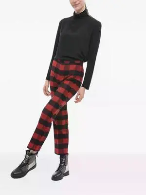 Woolrich Checked-pattern Frayed-edge Trousers
