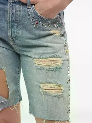 WASHINGTON DEE-CEE Distressed Studded Shorts