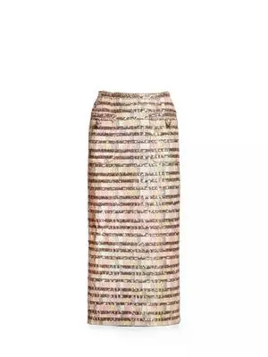 Elie Saab Sequin-embellished Midi Skirt - Neutrals