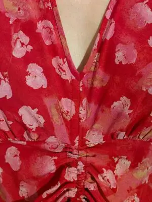 Isabel Marant Étoile Albini Asymmetrical Floral Dress - Red