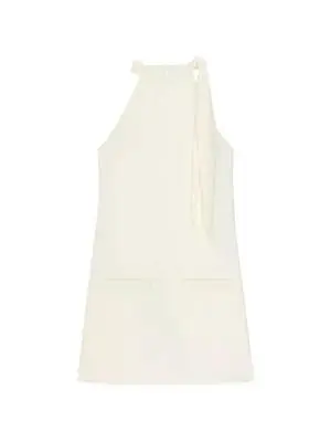 COURREGES Neck-detail Mini Dress - Neutrals
