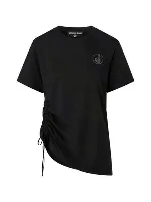 Iceberg Ruched Asymmetric Logo T-shirt - Black