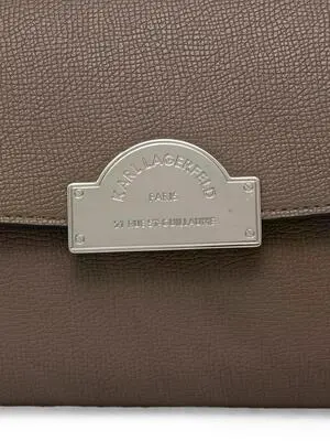 Karl Lagerfeld Logo Plaque Shoulder Bag - Brown