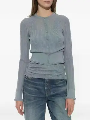 Chloé Ribbed-knit Wool Vest And Cardigan Set