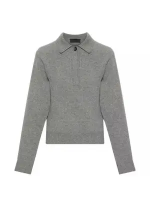 HAIKURE Button-fastening Polo Sweater - Grey