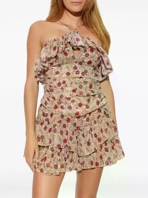 MARANT ETOILE Djimia Ruffled Floral-print Halterneck Top
