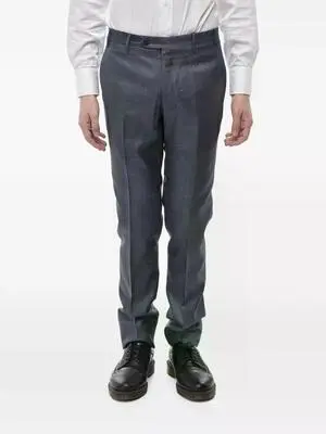 Corneliani Silk-blend Belt-loop Trousers - Grey