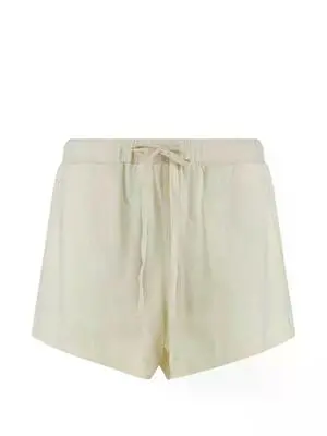 The Great. The Delta Drawstring Cotton Shorts - Neutrals