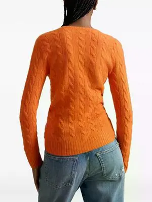 Polo Ralph Lauren Cable-knit Wool-cashmere V-neck Sweater