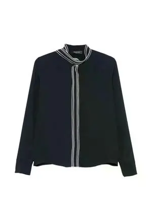 Fabiana Filippi Striped-trim Long-sleeve Shirt - Blue