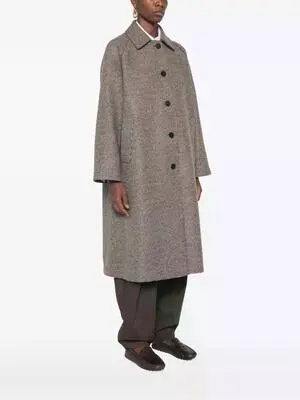 Harris Wharf London Houndstooth-pattern Single-breasted Coat