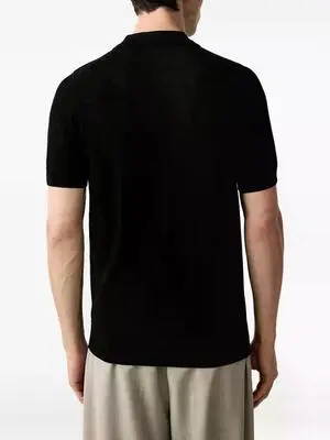 Karl Lagerfeld Perforated Button-up Polo Shirt
