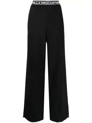 Stella McCartney Logo Waistband Wide-leg Trousers
