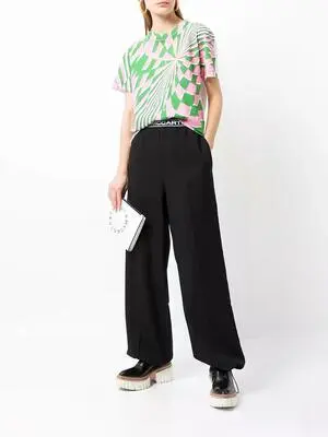 Stella McCartney Logo Waistband Wide-leg Trousers