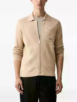 Karl Lagerfeld Zip-up Pocket-detail Sweater - Neutrals