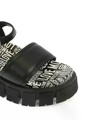 Moschino Logo-print Leather Sandals